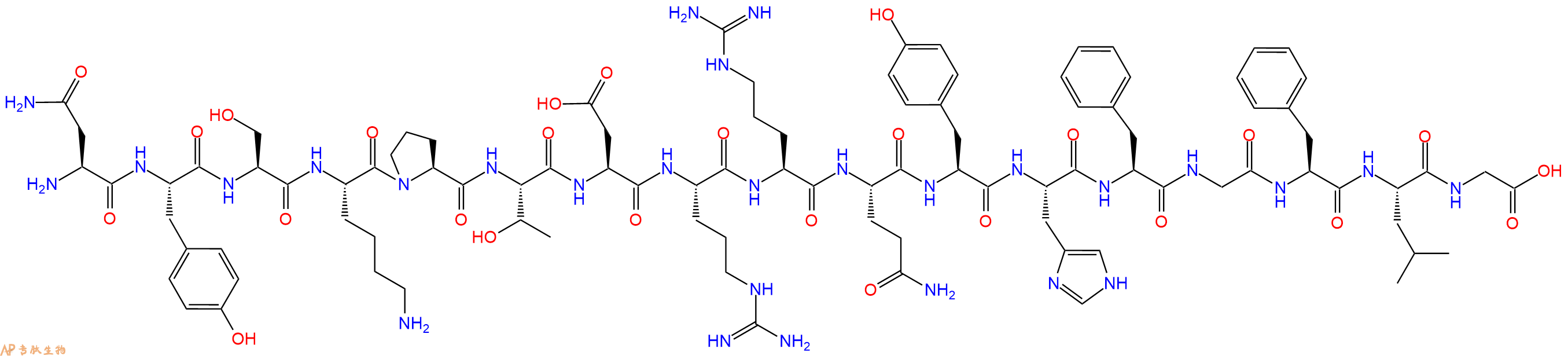 十七肽NYSKPTDRRQYHFGFLG_H2N-Asn-Tyr-Ser-Lys-Pro-Thr-Asp-Arg-Arg-Gln-Tyr ...
