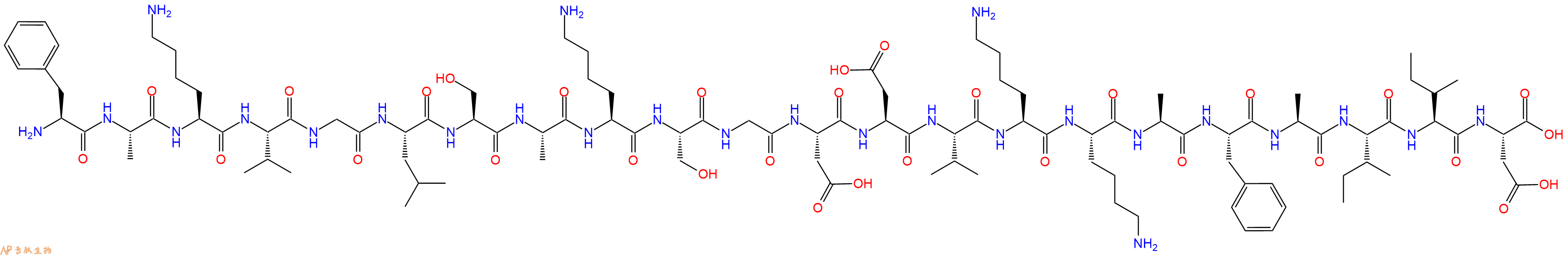 二十二肽FAKVGLSAKSGDDVKKAFAIID_H2N-Phe-Ala-Lys-Val-Gly-Leu-Ser-Ala-Lys-Ser-Gly-Asp-Asp-Val-Lys-Lys ...