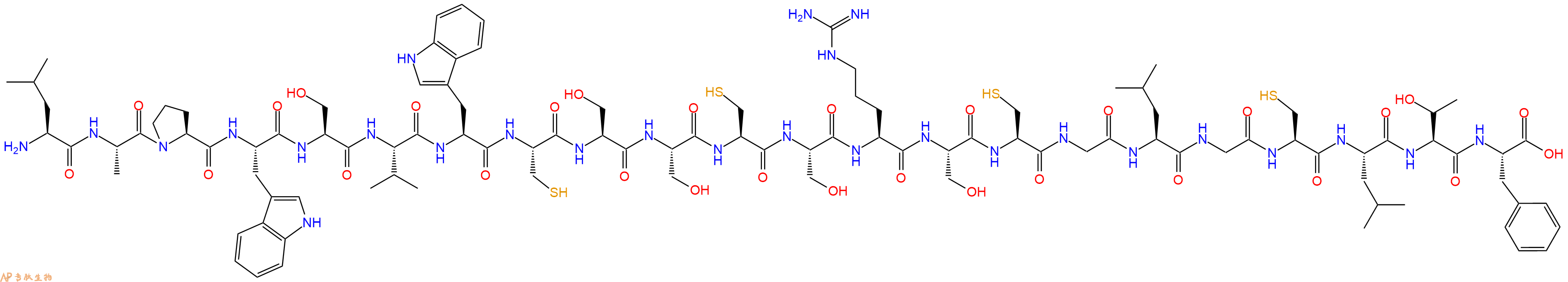 二十二肽LAPWSVWCSSCSRSCGLGCLTF_H2N-Leu-Ala-Pro-Trp-Ser-Val-Trp-Cys-Ser-Ser ...