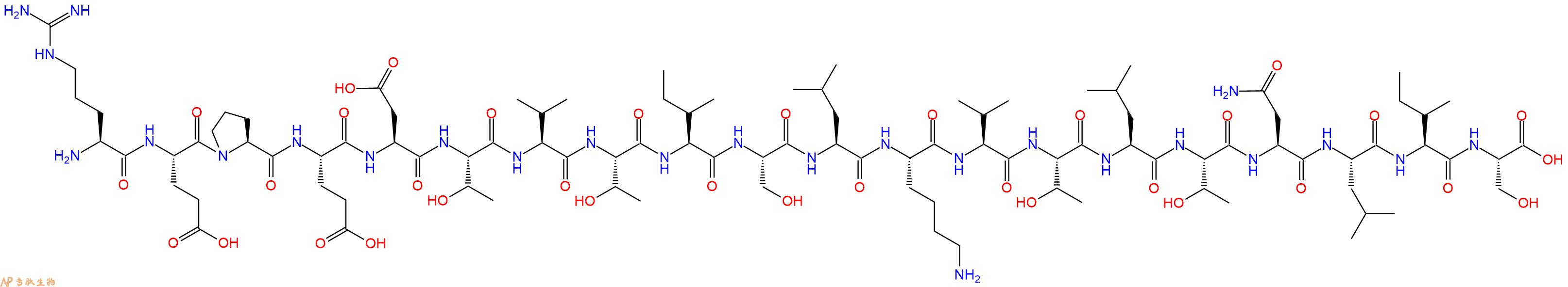 二十肽REPEDTVTISLKVTLTNLIS_H2N-Arg-Glu-Pro-Glu-Asp-Thr-Val-Thr-Ile-Ser-Leu ...