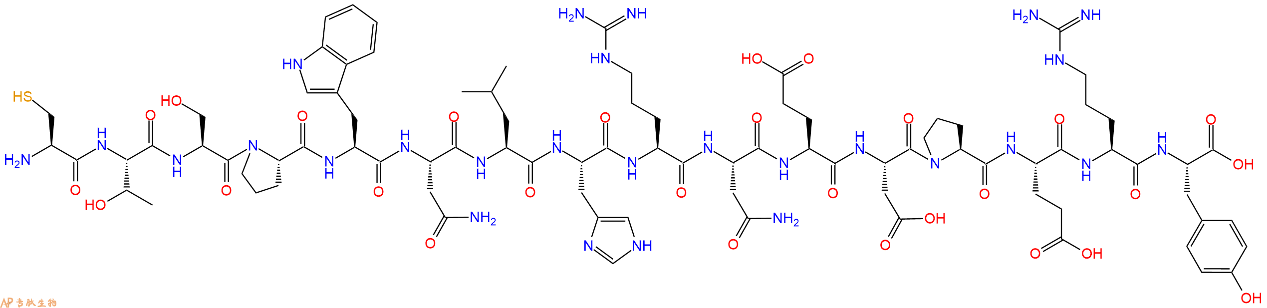 十六肽CTSPWNLHRNEDPERY_H2N-Cys-Thr-Ser-Pro-Trp-Asn-Leu-His-Arg-Asn-Glu-Asp ...