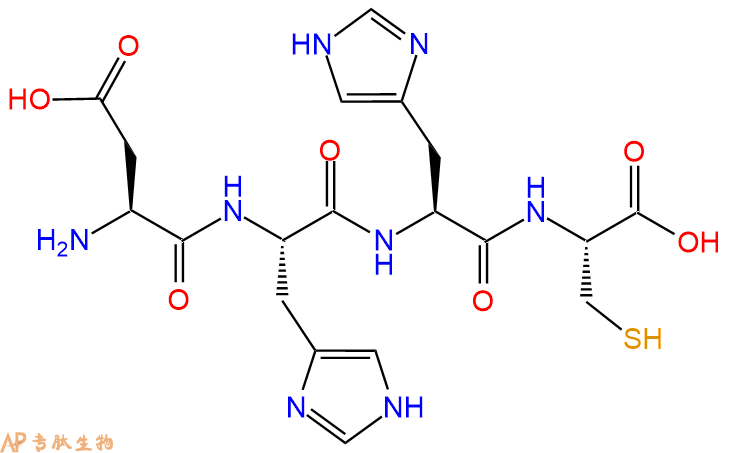 四肽Asp-His-His-Cys_H2N-Asp-His-His-Cys-OH_H2N-DHHC-OH_未分类肽_ 杭州专肽生物技术有限公司 ...