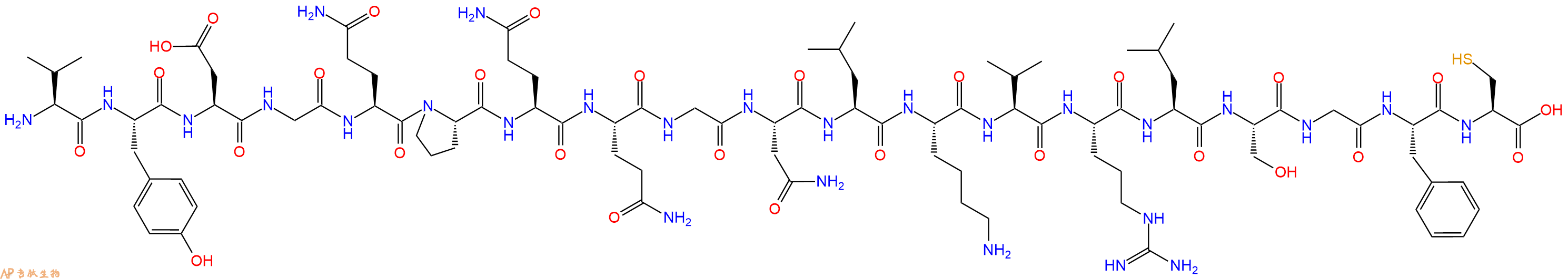 H2N-Val-Tyr-Asp-Gly-Gln-Pro-Gln-Gln-Gly-Asn-Leu-Lys-Val-Arg-Leu-Ser-Gly ...