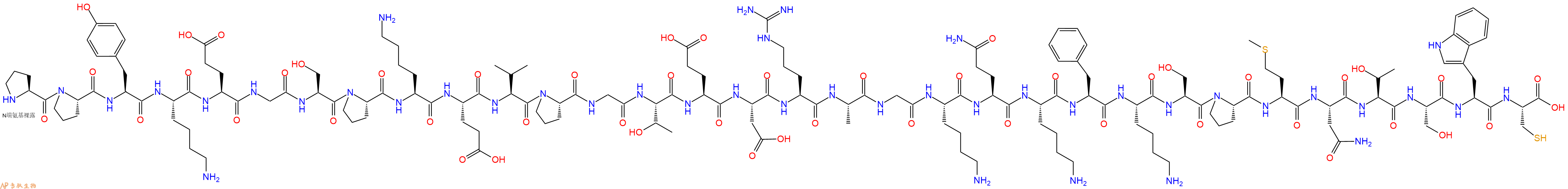 H2N-Pro-Pro-Tyr-Lys-Glu-Gly-Ser-Pro-Lys-Glu-Val-Pro-Gly-Thr-Glu-Asp-Arg ...