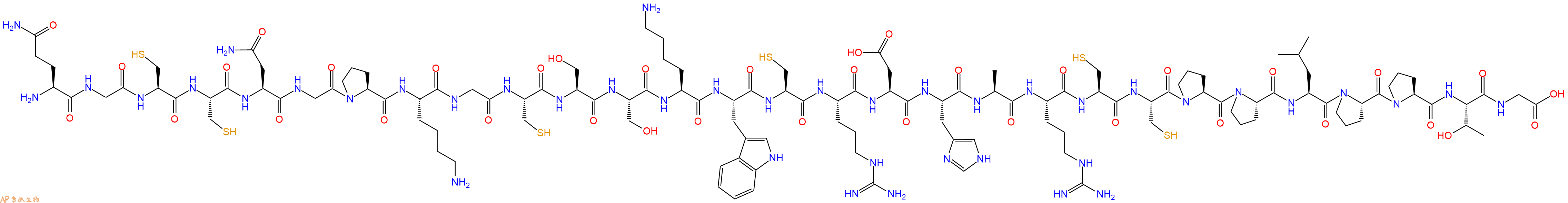H2N-Gln-Gly-Cys-Cys-Asn-Gly-Pro-Lys-Gly-Cys-Ser-Ser-Lys-Trp-Cys-Arg-Asp ...