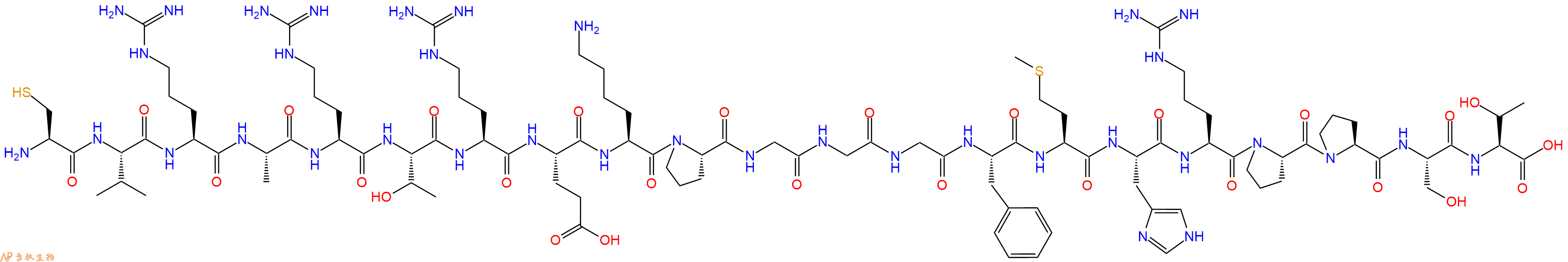 H2N-Cys-Val-Arg-Ala-Arg-Thr-Arg-Glu-Lys-Pro-Gly-Gly-Gly-Phe-Met-His-Arg ...