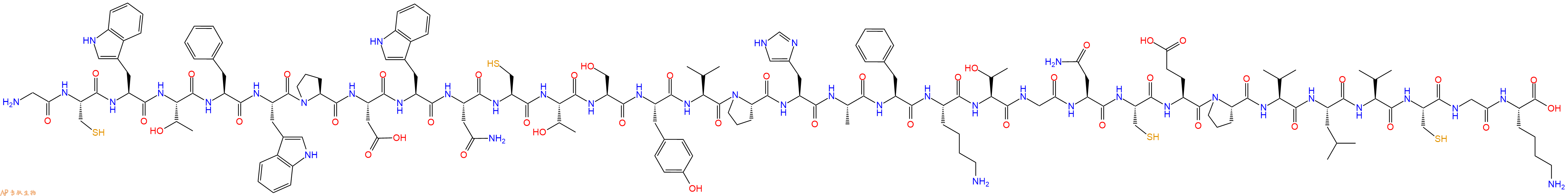 H2N-Gly-Cys-Trp-Thr-Phe-Trp-Pro-Asp-Trp-Asn-Cys-Thr-Ser-Tyr-Val-Pro-His ...
