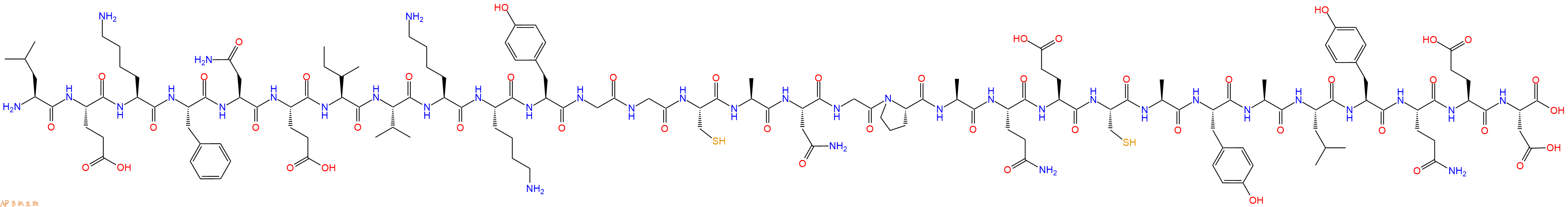 H2N-Leu-Glu-Lys-Phe-Asn-Glu-Ile-Val-Lys-Lys-Tyr-Gly-Gly-Cys-Ala-Asn-Gly ...