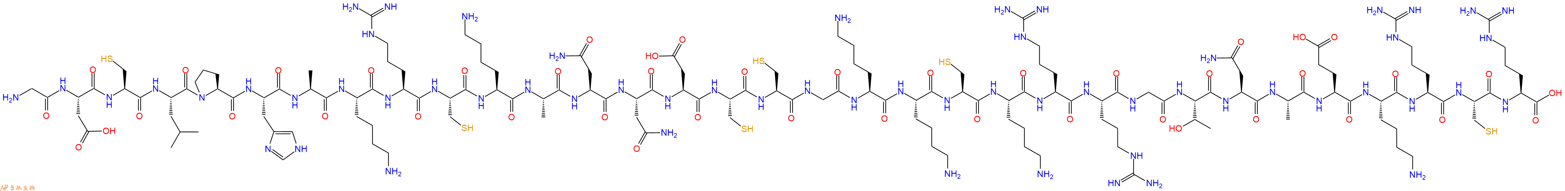 H2N-Gly-Asp-Cys-Leu-Pro-His-Ala-Lys-Arg-Cys-Lys-Ala-Asn-Asn-Asp-Cys-Cys ...