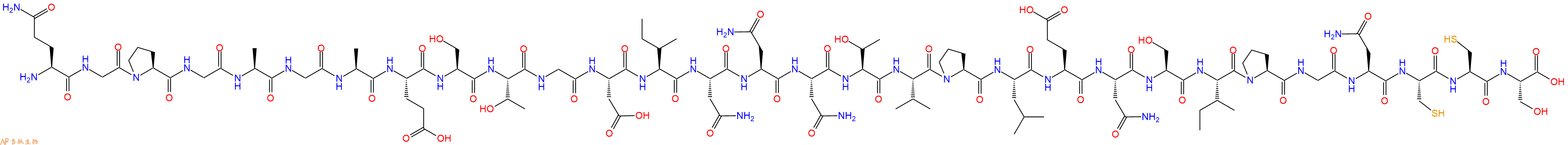 H2N-Gln-Gly-Pro-Gly-Ala-Gly-Ala-Glu-Ser-Thr-Gly-Asp-Ile-Asn-Asn-Asn-Thr ...