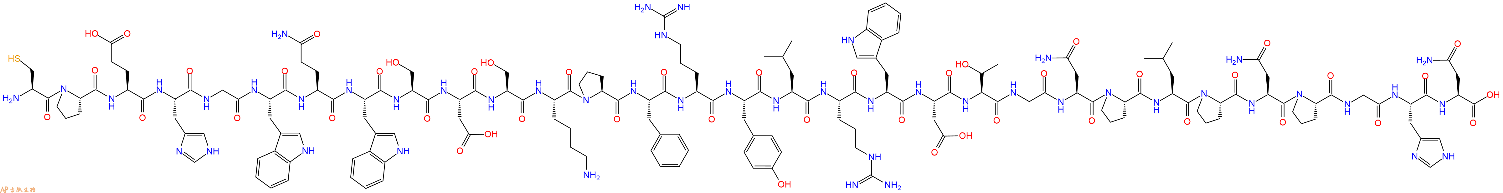 H2N-Cys-Pro-Glu-His-Gly-Trp-Gln-Trp-Ser-Asp-Ser-Lys-Pro-Phe-Arg-Tyr-Leu ...