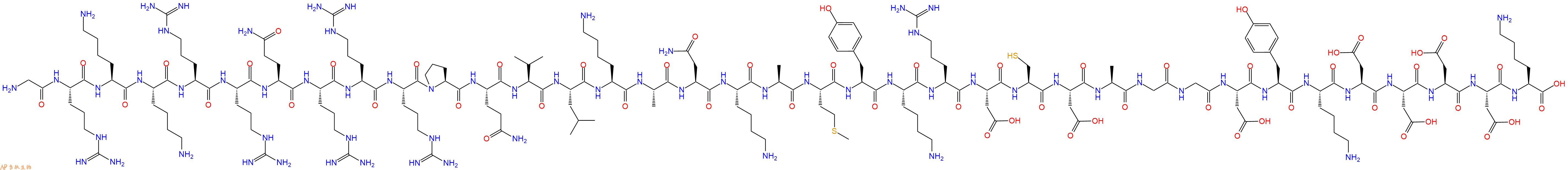 H2N-Gly-Arg-Lys-Lys-Arg-Arg-Gln-Arg-Arg-Arg-Pro-Gln-Val-Leu-Lys-Ala-Asn ...