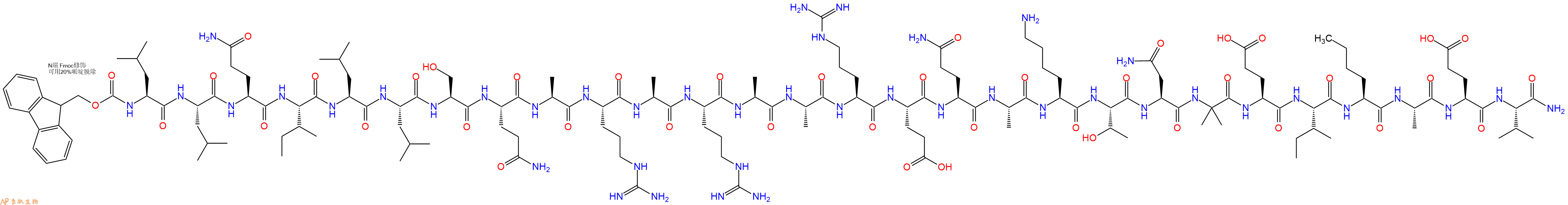 Fmoc-Leu-Leu-Gln-Ile-Leu-Leu-Ser-Gln-Ala-Arg-Ala-Arg-Ala-Ala-Arg-Glu ...